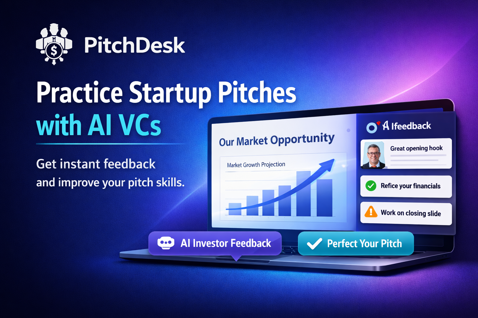 PitchDesk | AI-Powered Pitch Practice & VC Simulation Platform